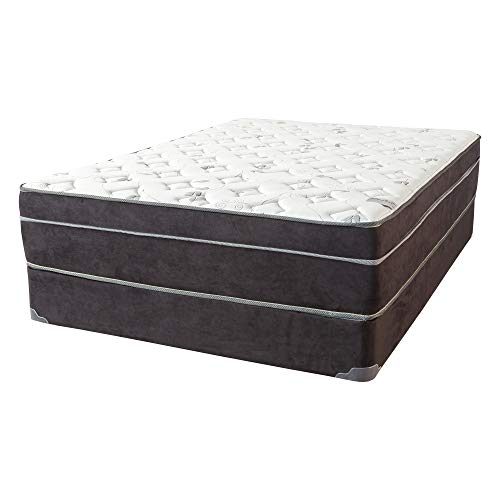 Nutan 12" Queen Size Mattress and Box Spring - Euro Top Firm Foam Encased/Orthopedic Support for A Restful Night, No Assembly Required 59x79
