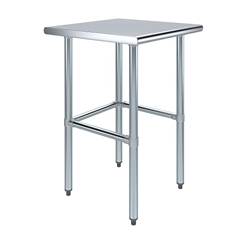 24" x 24" Open Base Stainless Steel Work Table | Residential & Commercial | Food Prep | Heavy Duty Utility Work Station | NSF