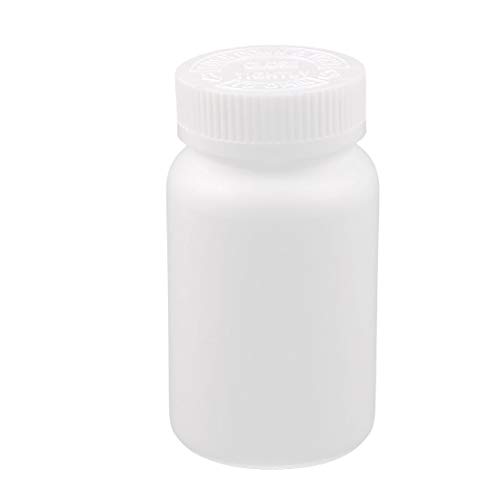 Othmro PE Plastic Lab Chemical Reagent Bottles 5pcs, 51ml/1.72oz Wide Mouth 28mmID Round Sample Liquid Storage Container Sealing Bottles White with Cap