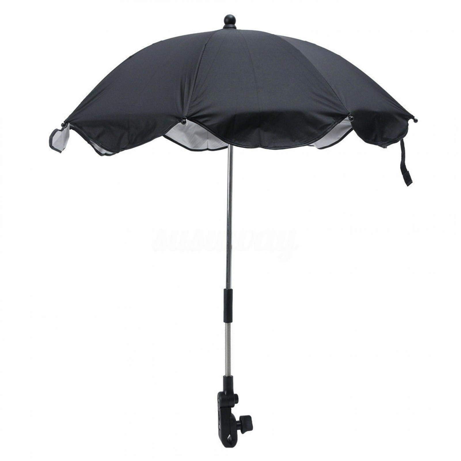 PXRJE Baby Stroller Umbrella,Baby Stroller Parasol, with Umbrella Clip Fixing Device,Detachable Baby Stroller Umbrella Sun Shade, Adjustable and Flexible arm,360 Degree UV Protection(Black)