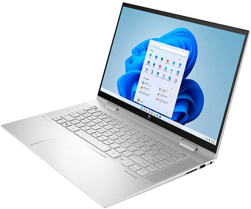 HP Envy X360 2-in-1 15.6" FHD Touchscreen Laptop Computer, Intel Core i7-1165G7, 32GB RAM, 1TB PCIe SSD, Backlit Keyboard, Iris Xe Graphics, HD Webcam, Windows 11, Silver, 32GB Hotface USB Card