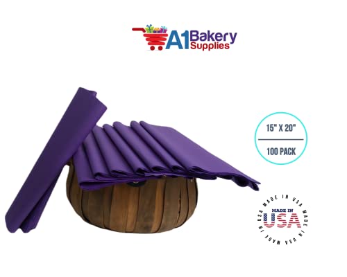 A1 Bakery Supplies Purple Tissue Paper 15' x 20' 100 Sheets Premium Quality Gift wrap tisue Paper