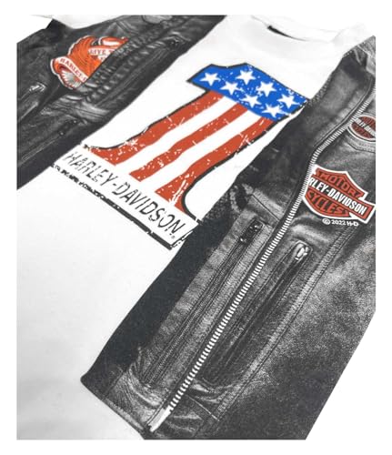 Harley-Davidson Baby Boys' Faux Leather Vest Short Sleeve Creeper, White (0/3M)