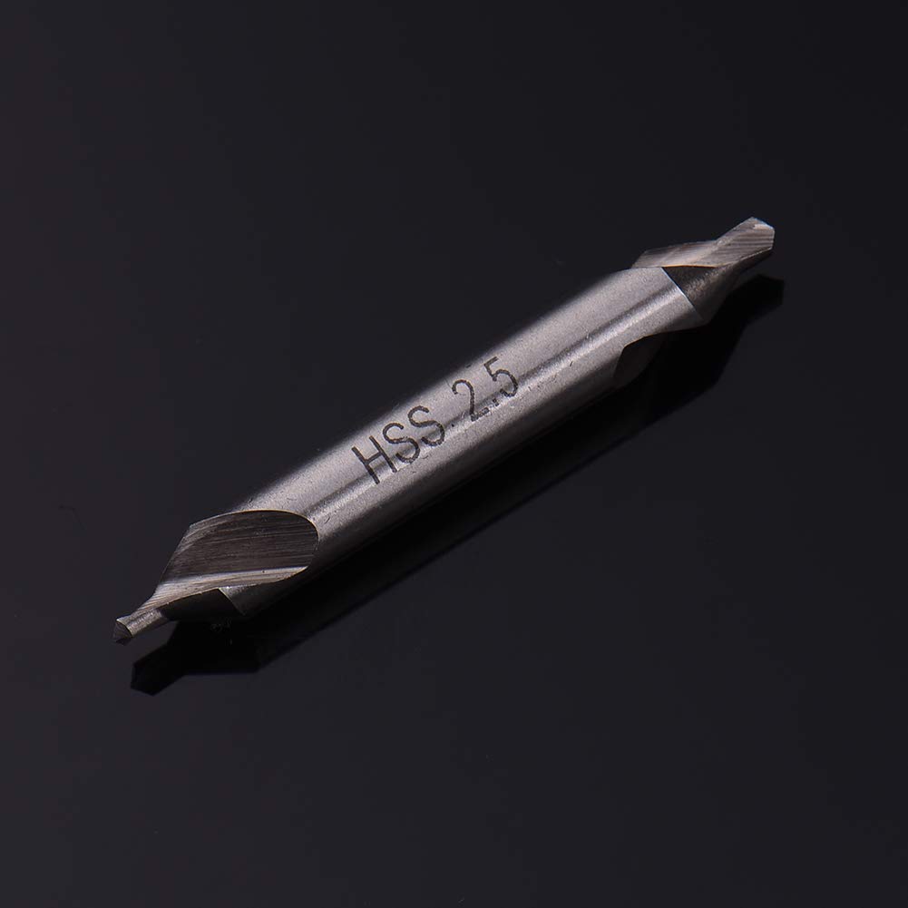 Combined Countersinks Drills Set Tool 5 Pack Center Drill Countersink Lathe Bit Mill Tooling Set Tip Angle 60 Degree Bits for Metal, Alloy, Copper, Iron, Aluminum, Titanium and Wood Working