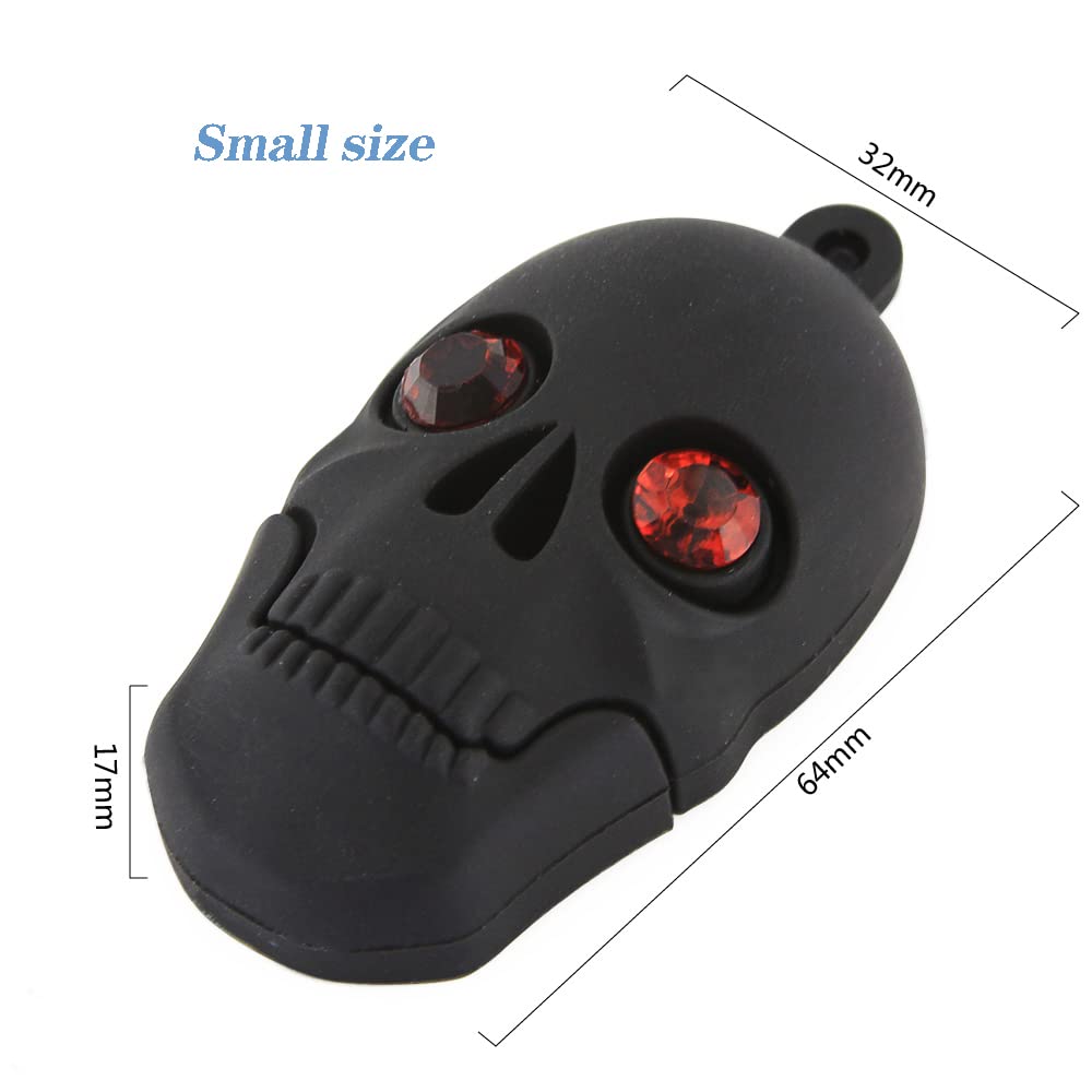 128GB USB 2.0 Flash Drive, Skull Shaped USB Drive, Cool Skeleton Cartoon Thumb Drive for Storage and Backup, Portable Memory Stick for PC/Tablets/Mac/Laptop