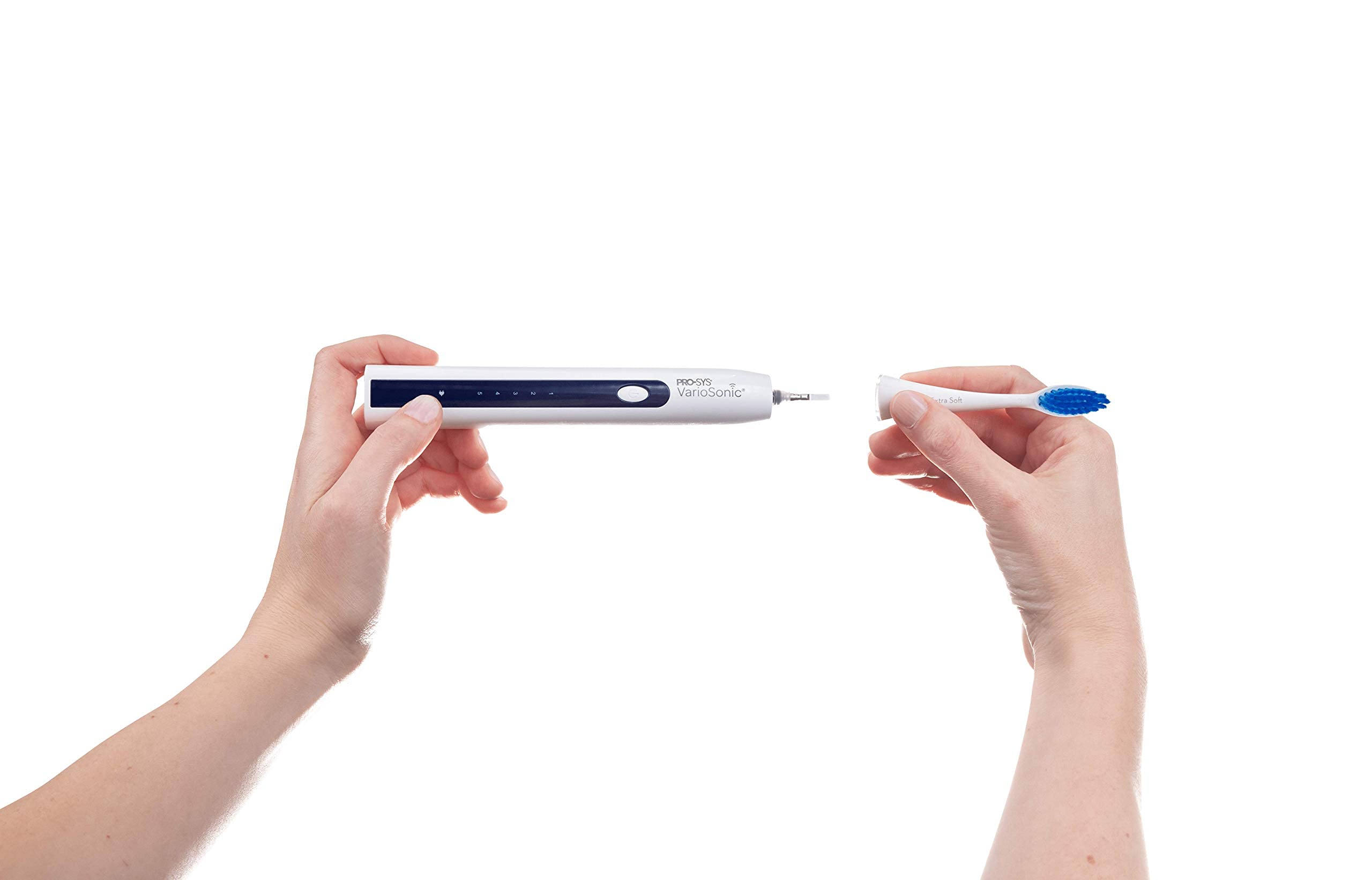 PRO-SYS VarioSonic Welcome Kit First Electric Toothbrush for Beginner, Rechargeable Power ADA Accepted Smart Sonic Toothbrush with Timer, 2 Replacement Dupont Brush Heads, 5 Brushing Speed
