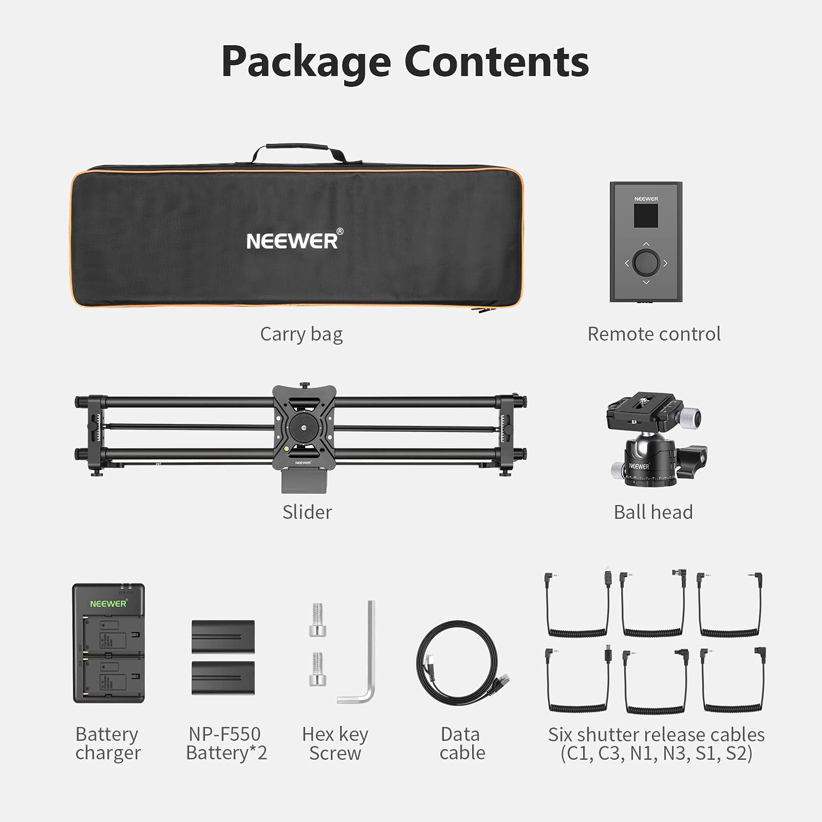NEEWER Motorized Camera Slider, 31.5"/80cm Carbon Fiber Dolly Rail Slider with Remote Control, Support Video Mode, Time Lapse Photography, Horizontal, Tracking and 120° Panoramic Shooting (VS-80CC)