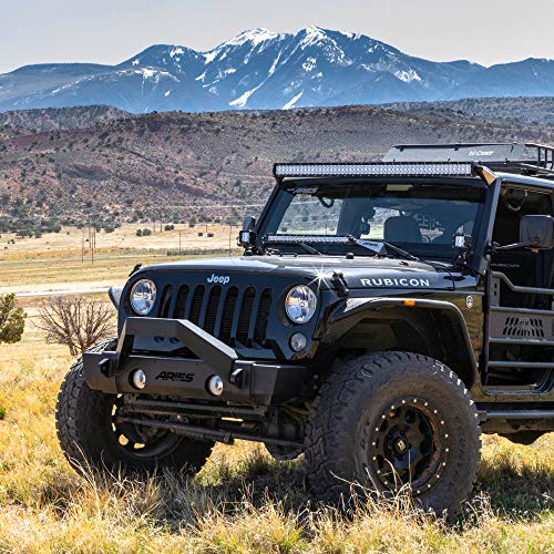 ARIES AR15800 Jeep Wrangler JK Windshield Light Brackets, LEDs Sold Separately, Black