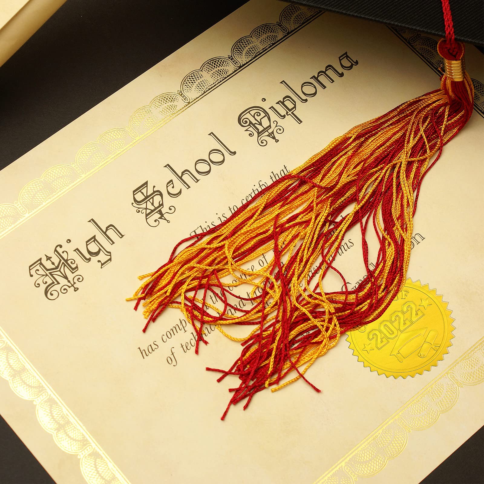 240 Pcs Embossed Graduation Cap Diploma Gold Certificate Seals Class of 2022 Foil Envelope Seal Stickers Gold Graduation Seals Decoration Labels for Envelopes Diplomas Certificates Graduation, 2 Inch