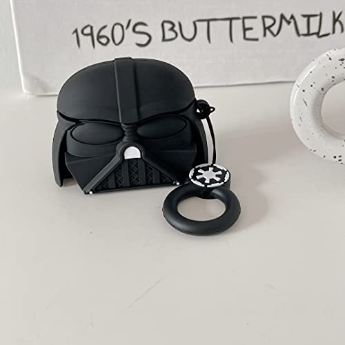 Airpods 3rd Generation Case Cute Cartoon Personality 3D Kawaii Soft Silicone Skin Protector for Teenagers and Children (Black Warrior)
