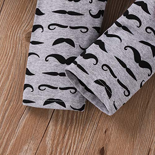 Baby Boy Clothes Stuff Infant Summer 3 Piece Outfits Newborn Cute Letter Printed Romper Short Sleeve + Pants + Hat Funny Letter Printed White Grey Mustache 70cm