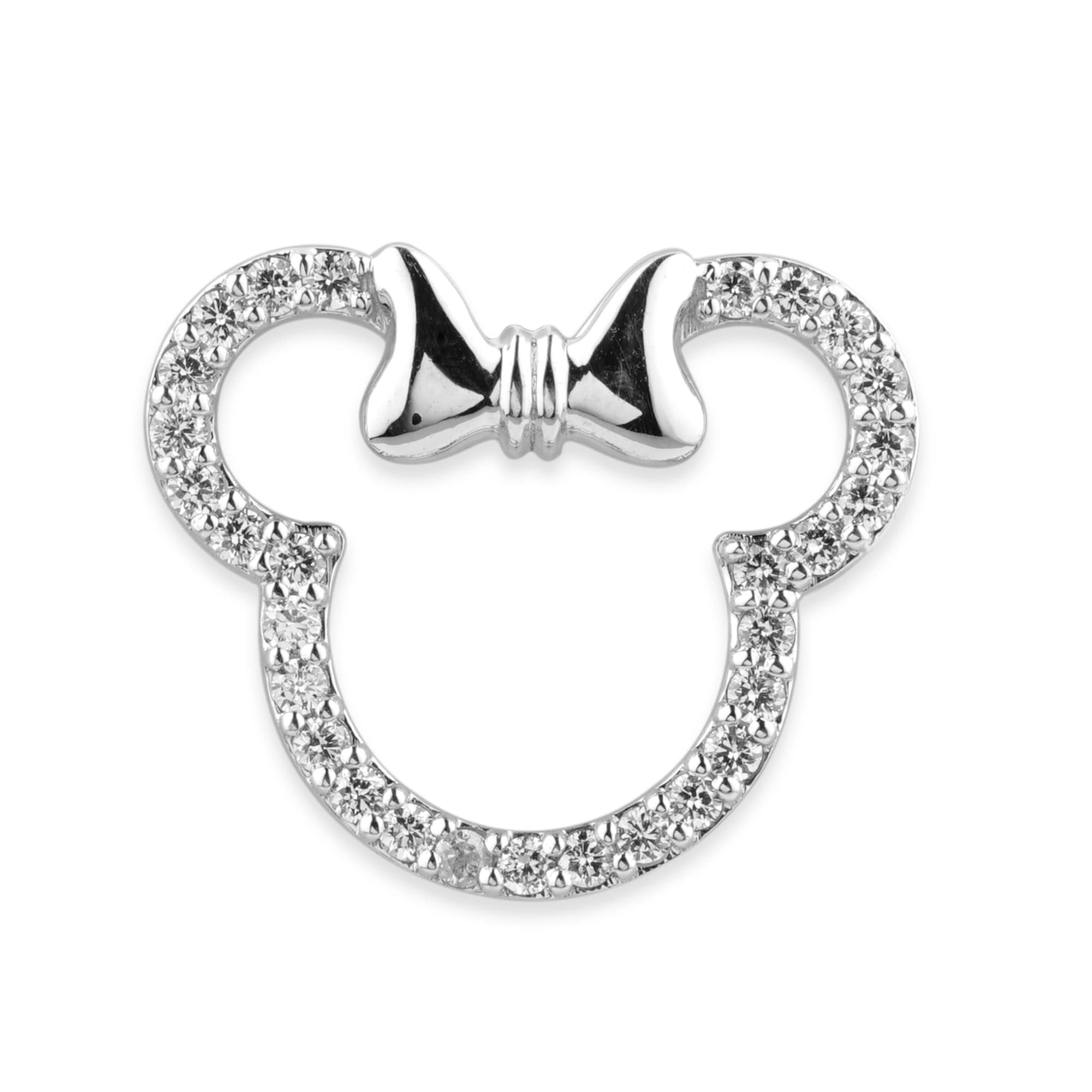 14k White Gold Lab Grown Diamond Disney Mickey Stud Earrings for Women (5/8cttw, Color E, Clarity VVS2-VS1)