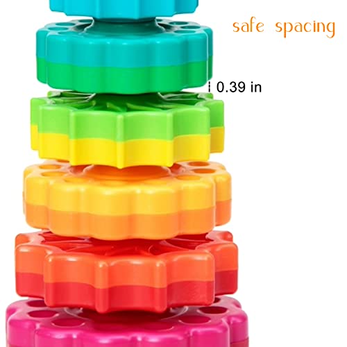 Baby Spinning Toy – Stacking Toy for Babies and Toddlers – Educational Toddler Learning Toys – Rainbow Spinning Wheel Toy for Focus, Dexterity, Brain Development, Interactive Learning Stacking Toys