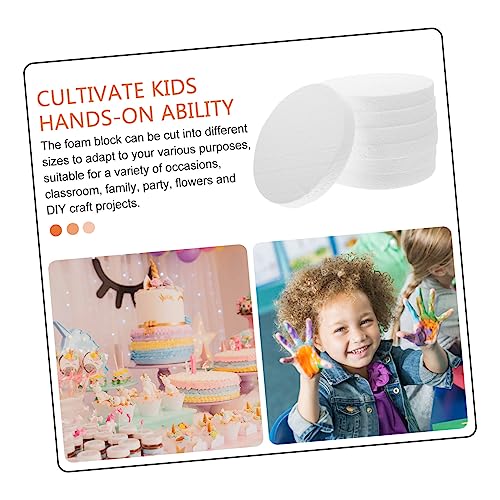 16pcs White Foam disc Fake Cake Tray Foams Cake Tray Foams Cake Stand Craft Foam Round Foam Circles Craft DIY Foams Round Cake pan Foams Cake Plate Unique Bottom Bracket Child
