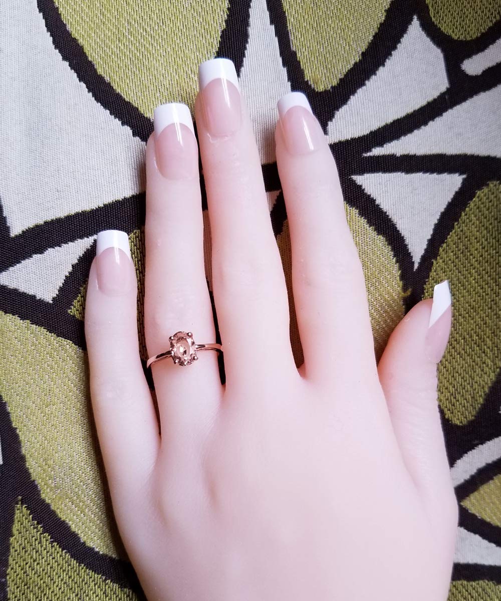 1ct Oval Morganite 14K Rose Gold Ring (7)