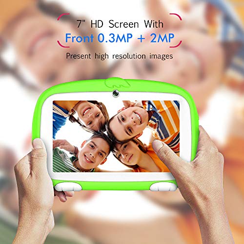 Padgene Kids Tablet 7 Inch,Android 9.0 Parental Control Kids Mode Pre-Installed WiFi Tablet Learning Games Camera IPS HD Display 1 GB+16GB with Kid-Proof Case (7 Inch, Green)