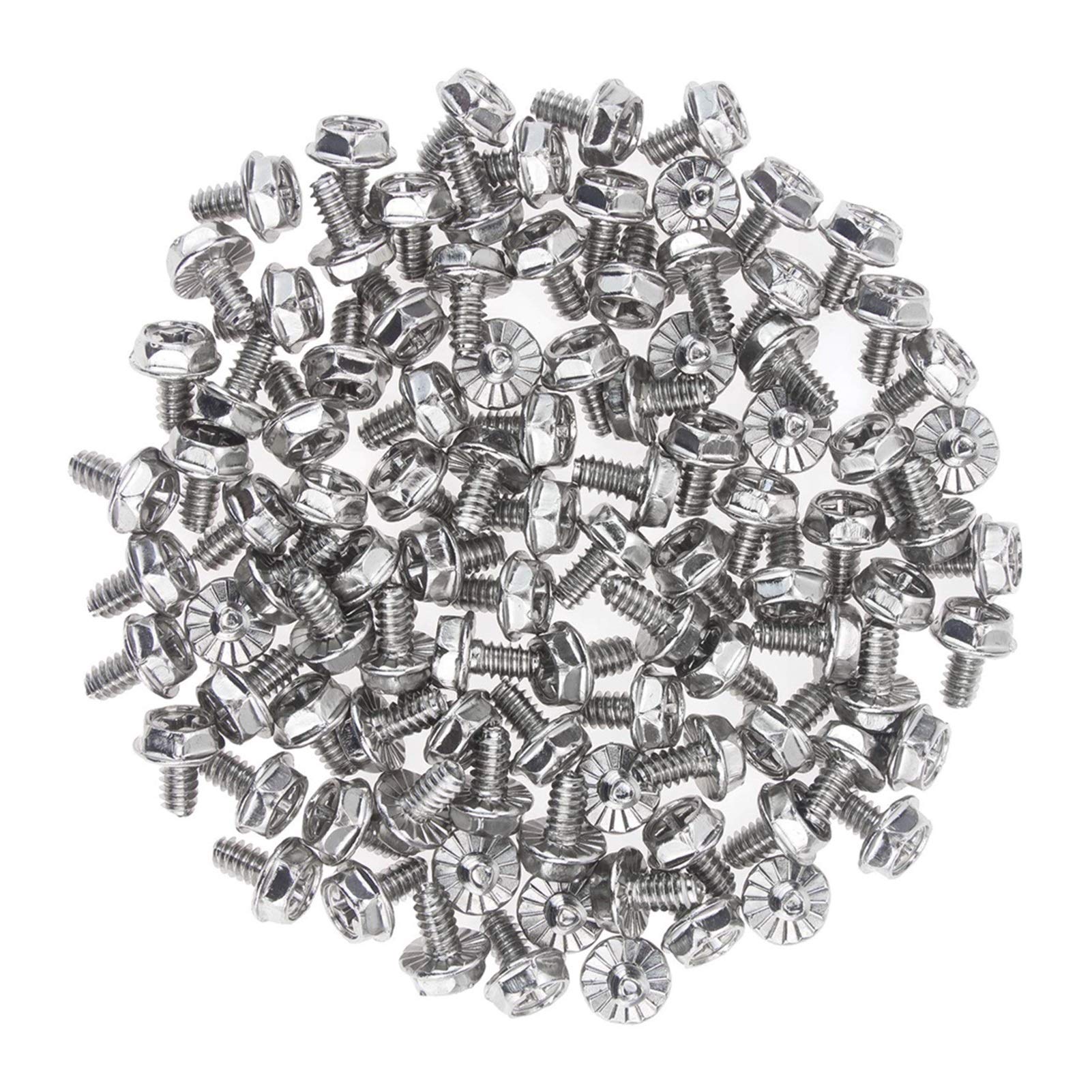 DShanLa 100Pcs Toothed Hex 6/32 Screws PC Case Hard Drive for Computer PC Case CD-ROM Hard Disk Motherboard Mounting Screws DShanLa