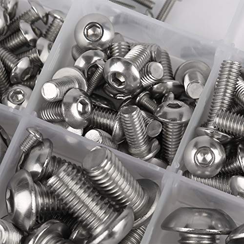 Screws Set, 250pcs M2/ M2.5/ M3 /M4/ M5/ M6/ M8/ M10 Machine Screws Set for Laptop/Keyboard/Phone/PC