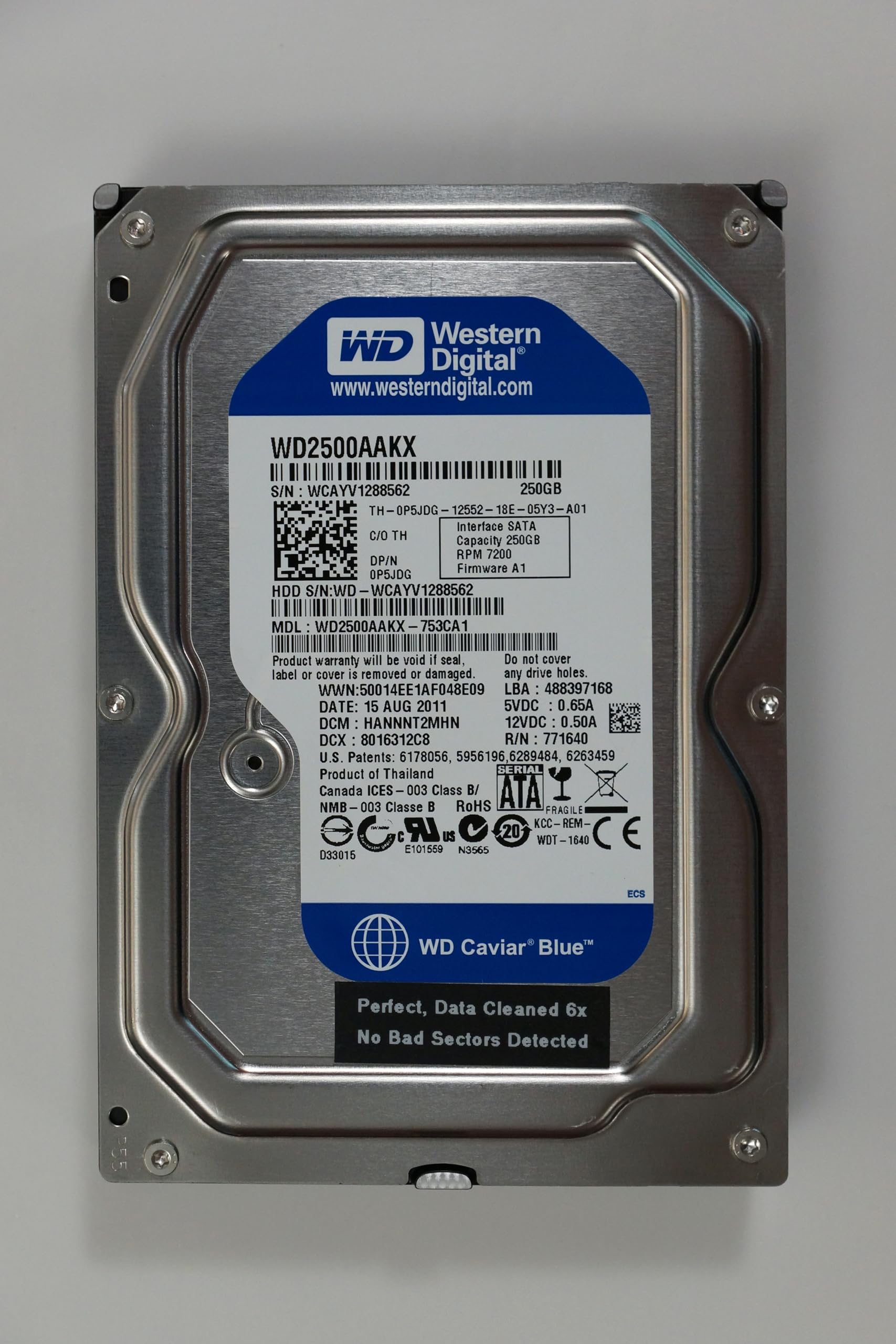 250GB SATA Western Digital Caviar Blue 6Gbps 7200RPM 16MB 3.5" Oem WD2500AAKX - HOT ITEM THIS MONTH!!!