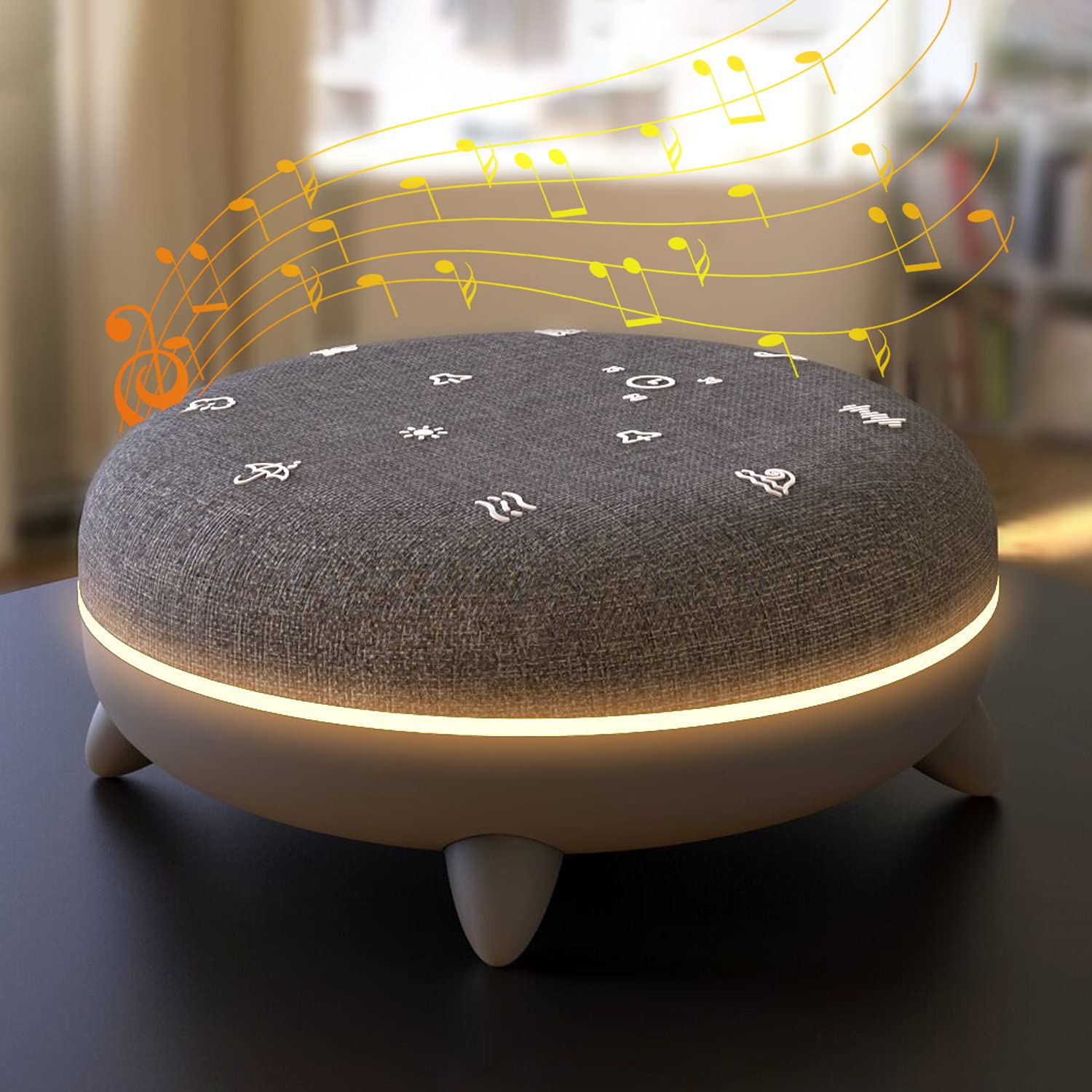 iHoven Portable Sound Machine, White Noise Sound Machine with Night Lights 7 Soothing Natural Sounds Sleep Timer Rechargeable Bluetooth Spearker for Adults Baby Kids Sleeping Relaxation