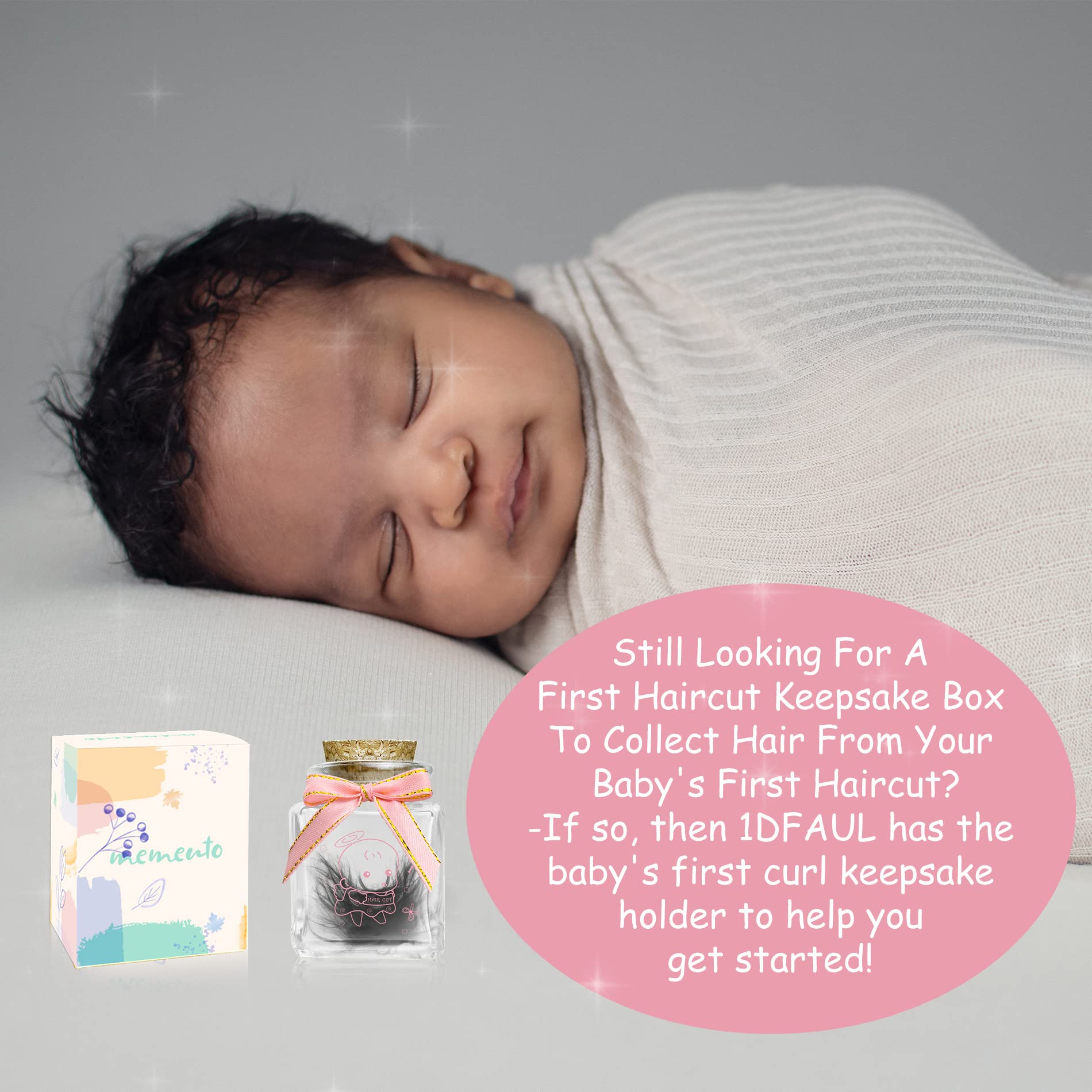 1DFAUL First Haircut Keepsake, Baby First Curl Keepsake Box for Memory Box for Keepsakes Holder, Hair Keepsake for Christening, Baby Shower Birthday Gift, Keep The Childhood Memory (Girl)