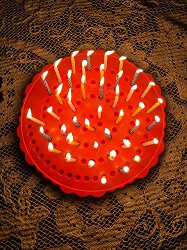 Birthday Candle Board, Birthday Candle Holder, Celebration Board - A Clean and Germ-Free Way to Celebrate with Birthday Candles, Red Orange