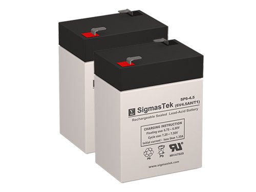 3FM4.5 6 Volt 4.5 AmpH SLA Replacement Battery with F1 Terminal (2 Pack)