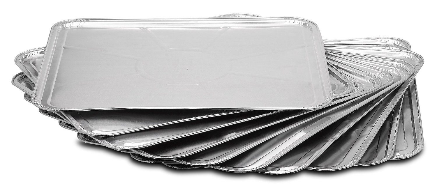 5-Pack Disposable Foil Oven Liners by DCS Deals – Keep Your Oven Clean and Healthy – Perfect Silver Foil Drip Pan Tray for Cooking, Baking, Roasting, and Grilling- 18.5 x15.5” inch