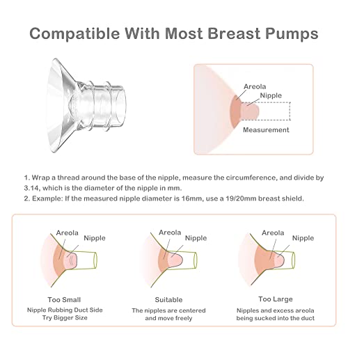 QIUXQIU Wearable Breast Pump Accessories Replacement Parts Flange Inserts 21mm for QIUXQIU 24mm Breast Pump BPA-Free (21mm)