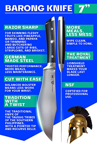 Dalstrong Barong Chef Knife - 7 inch - Gladiator Series Elite - Razor Sharp Kitchen Knife - Forged High Carbon German Steel - Full Tang - w/Sheath - NSF Certified
