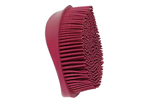Grewal Equestrian Oval Face Grooming & Bathing Curry Brush for Horses, Dogs, Cats, & Other Pets - Very Soft Bristles (Pink)