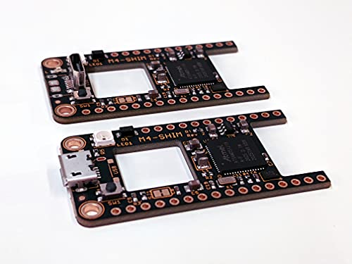 Silicognition M4-Shim - Feather M4 That fits on top of The PoE-FeatherWing for Ultra-Compact PoE Builds (Vertical USB)