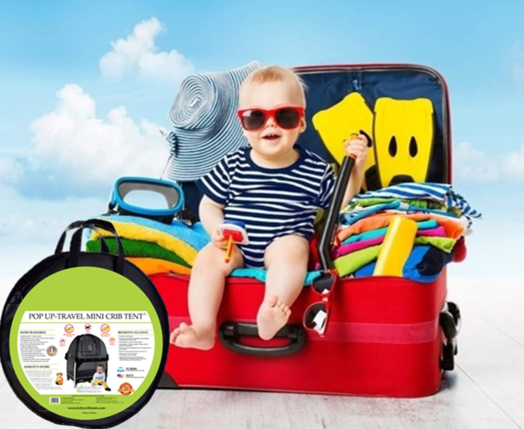 Aussie Cot Net Crib Tent Fits a Pack n Play - Portable Travel Tent to Keep Baby from Climbing Out - Black Crib Netting Helps Settle Baby to Sleep Better and Longer