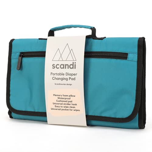 Changing Pad in Petrol Blue. Portable, One-Hand Use for Travel, Diaper Bag or Stroller.