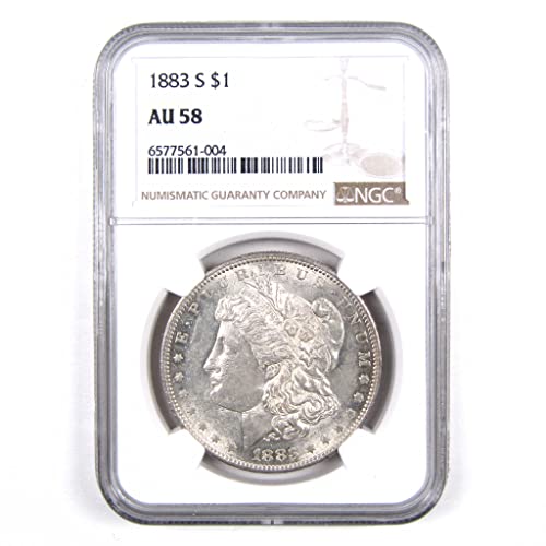 1883 S Morgan Dollar AU 58 NGC 90% Silver US Coin SKU:I3027