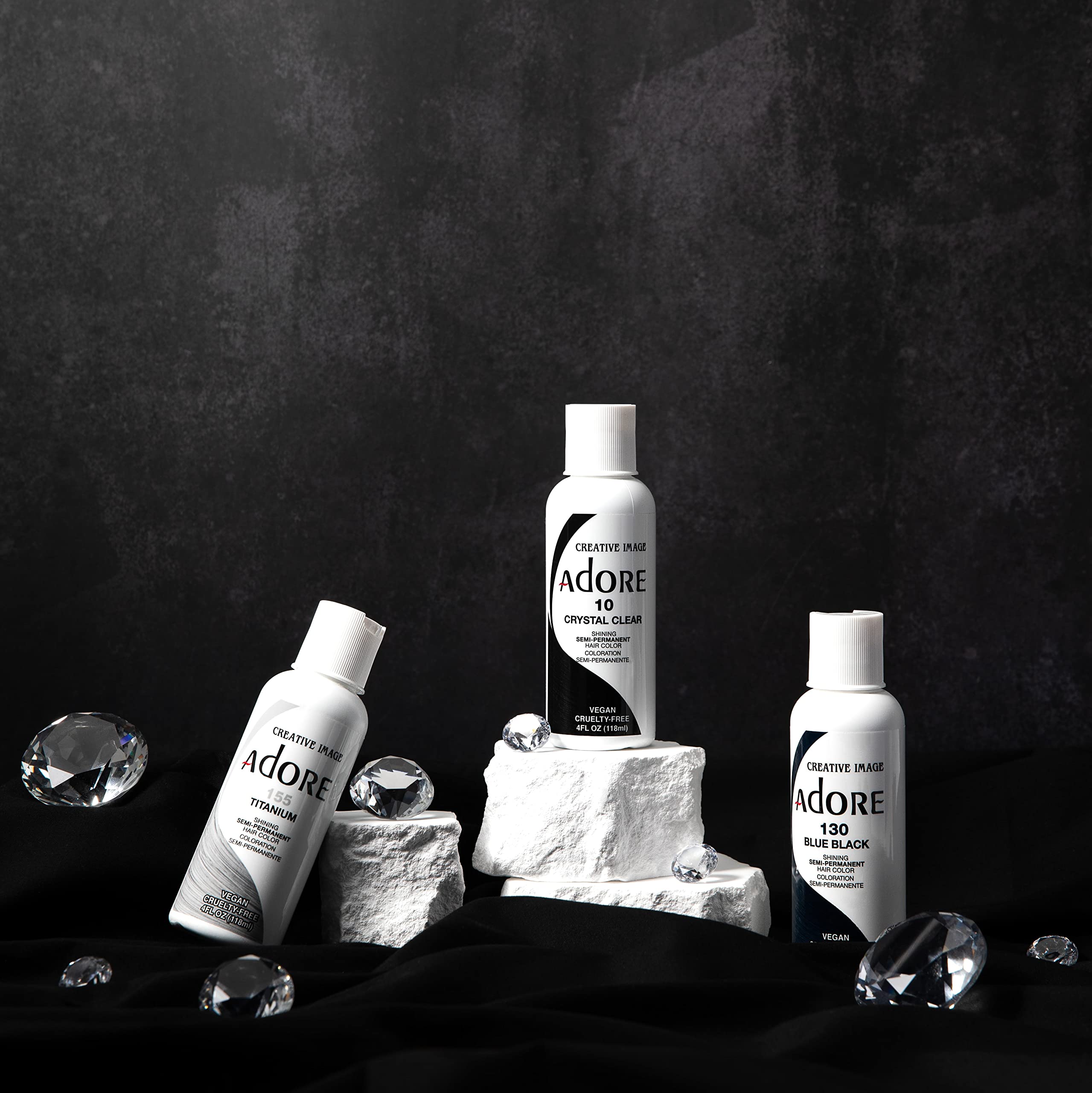 Adore Semi Permanent Hair Color - Vegan and Cruelty-Free Hair Dye - 4 Fl Oz - 010 Crystal Clear (Pack of 1)