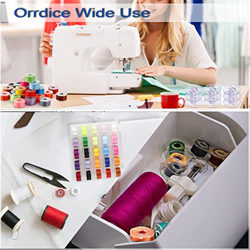 25 Pcs Sewing Machine Bobbins,Sa156 Bobbins, Bobbins Class 15, Sewing Supplies Accessories, Colored Plastic Bobbin with Case, Without Thread(1 Box)