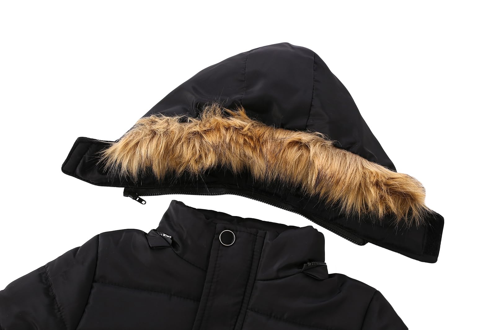 AMIYAN Toddler Boys Down Jacket Fur Collar Hood Thick Warm Winter Snowsuit Coat Parka 3-4T