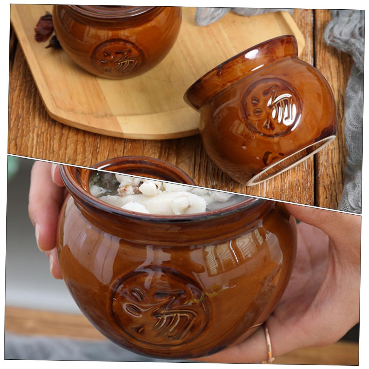 2pcs Soup Cup Household Soup Pot Ceramic Soup Pot Home Soup Pot Soup Pot with Lid Stewing Crock Soup Stew Pot Ceramic Stockpot Cooking Pot Soup Ceramic Pot Soup Maker Stock Pot