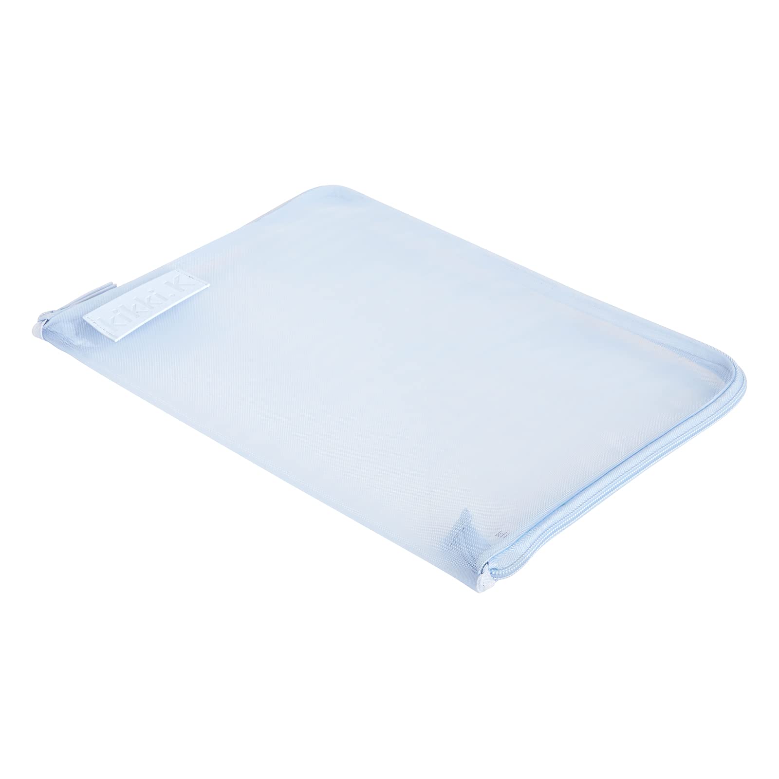 13" Designer Mesh Laptop Sleeve in Bluebell to Keep Laptop Safe. Debossed kikki.K Logo and Matching Bluebell Zipper Closure. Everyday by kikki.K