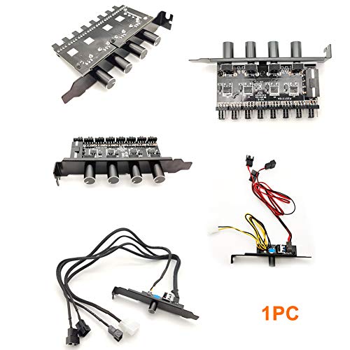 EKDJKK 12V Chassis Fan Hub CPU Cooling, Cooling Fan Hub, Computer CPU Cooling Fans, Adapter Chassis Fan and CPU Fan Hub PC Fan Controller, 3 Pin 4 Pin to 8 Pin CPU Power Adapter