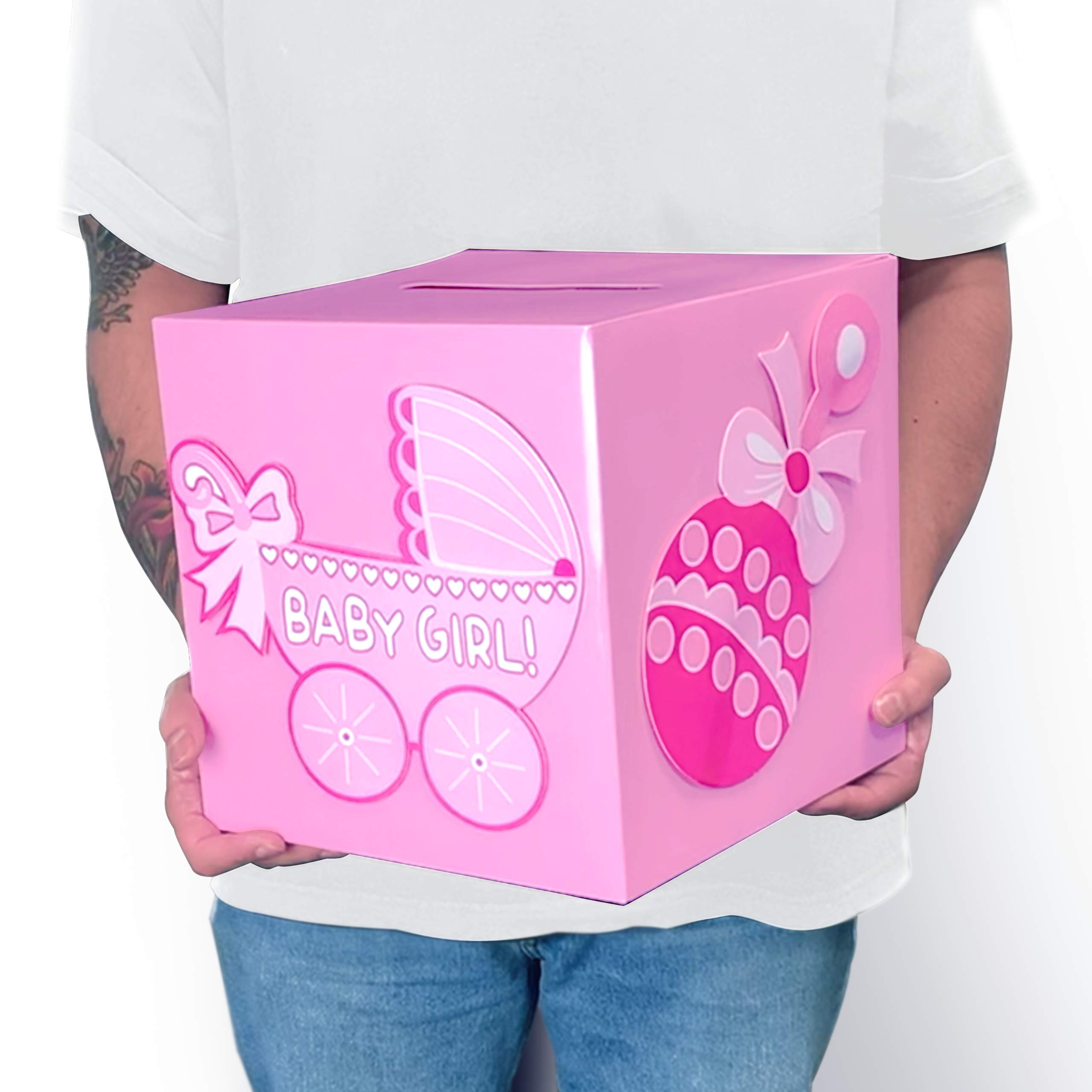 Adorox 3D Version Baby Shower Wishing Well Card Box Decoration (Girl)