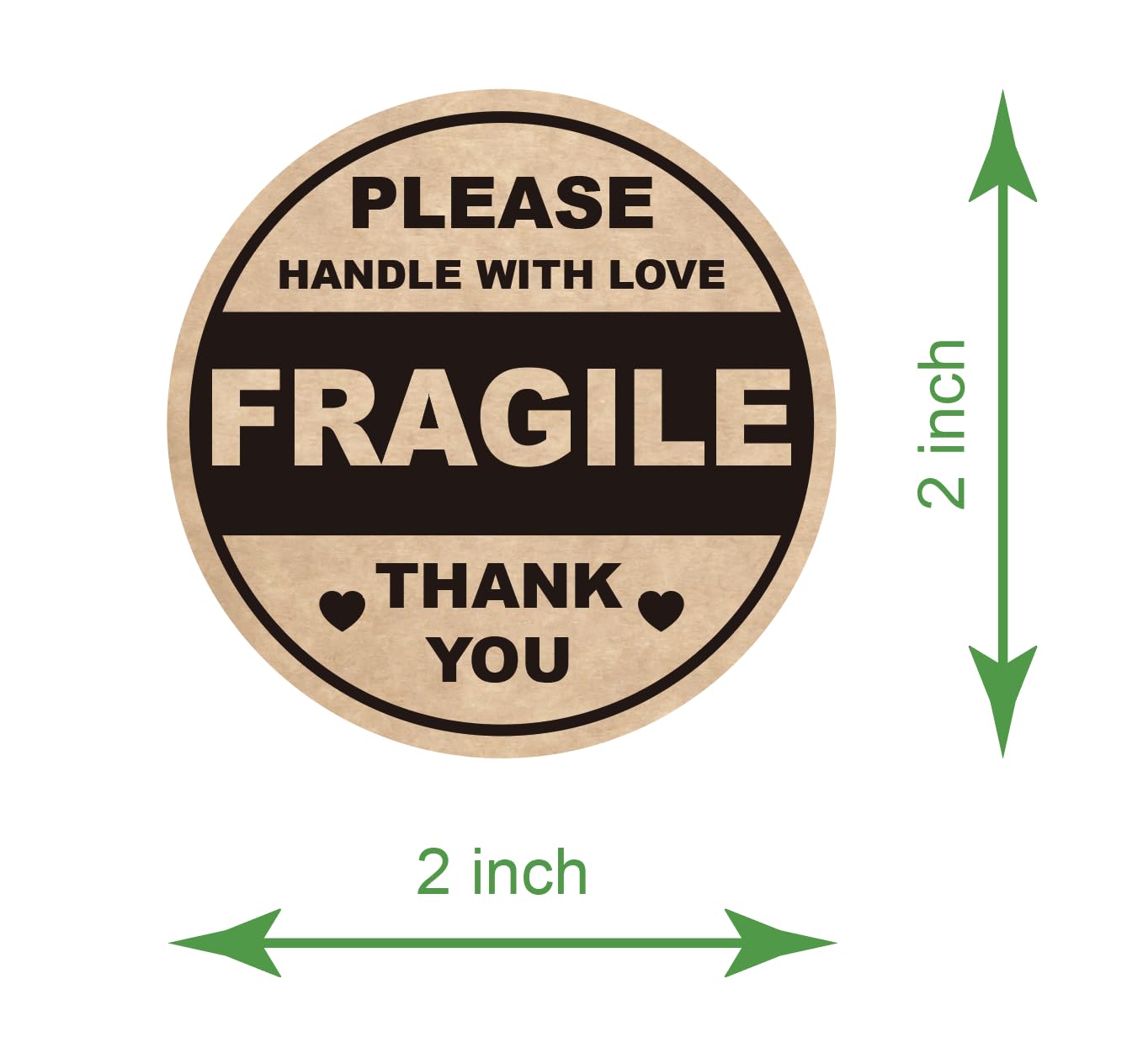 2 inch 300 PCS Fragile Stickers for Shipping Please Handle with Love and Thank You Waterproof Stickers