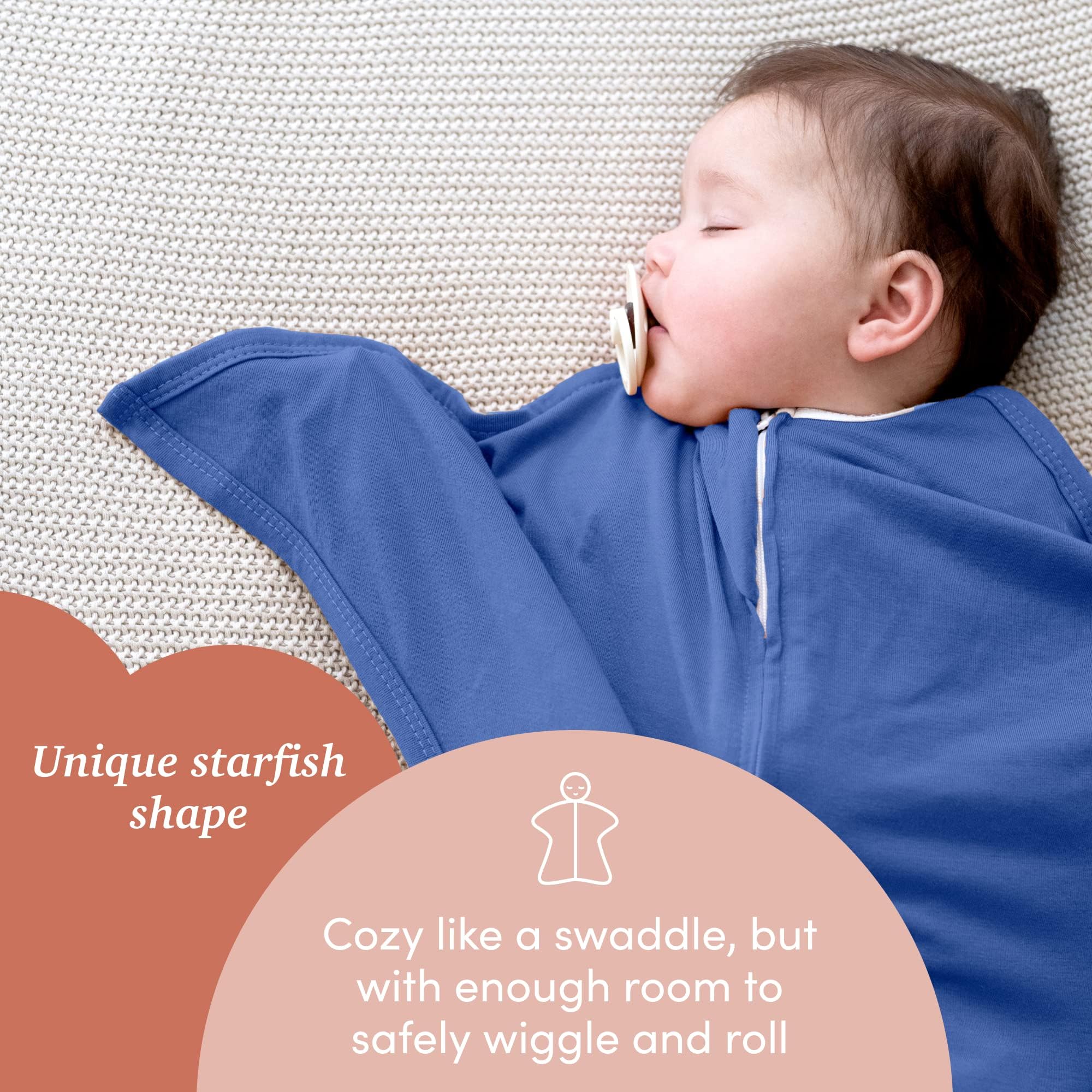 SleepingBaby Zipadee-Zip Transition Swaddle - Baby Swaddling Blanket with Zipper Convenience - Roomy Baby Wearable Blanket for Easy Diaper Changes - ClassicBoy, Large (12-24 Month) - 3 Pack