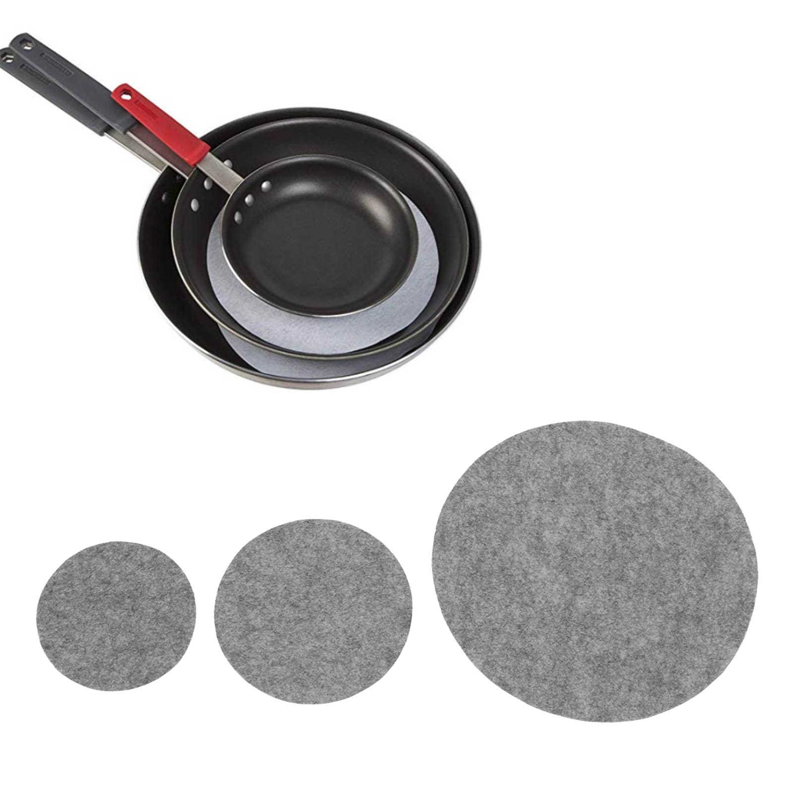 24Pcs Soft Felt Plate Dividers, 3 Sizes Round China Dish Storage Protectors Pads Dish Separators Protectors for Protecting and Stacking Your Cookware