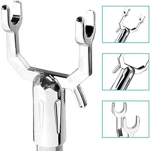 Extended Long Reach Stick Pole with Hook 63" Telescopic Garment Reaching Stick Adjustable Reaching Pole for Ceiling, Garment Blind Window