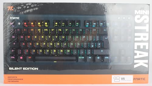 Fnatic miniSTREAK Silent LED Backlit RGB Mechanical TKL Gaming Keyboard, MX Cherry Silent Red Switches, Small Compact Portable Tenkeyless Layout Pro Esports Gaming Keyboard (US Layout QWERTY)