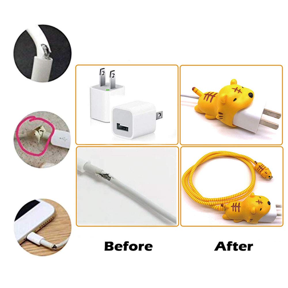 ZOEAST(TM) DIY Animal Protector USB Charger Saver Charging Data Earphone Line Protector Compatible with All iPhone 15 14 13 12 11 XS Max XR X 8 7 6 Plus USB Wire (Alien)