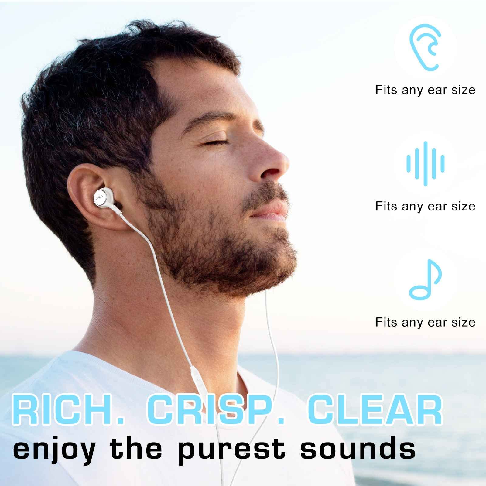 UrbanX Corded Stereo Earbuds Headphones for Micromax A52 (US Version with Warranty) with Microphone and Volume Buttons Braided Cable