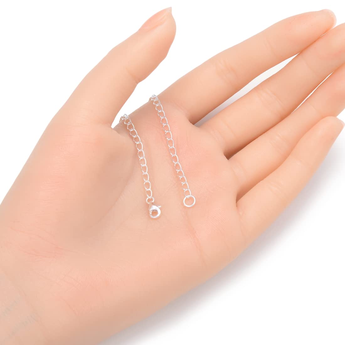 1pc Adabele Authentic 925 Sterling Silver Jewelry Making Cable Chain Extender Removable Adjustable 3 inch Extension for Necklace Anklet Bracelet SS303-3